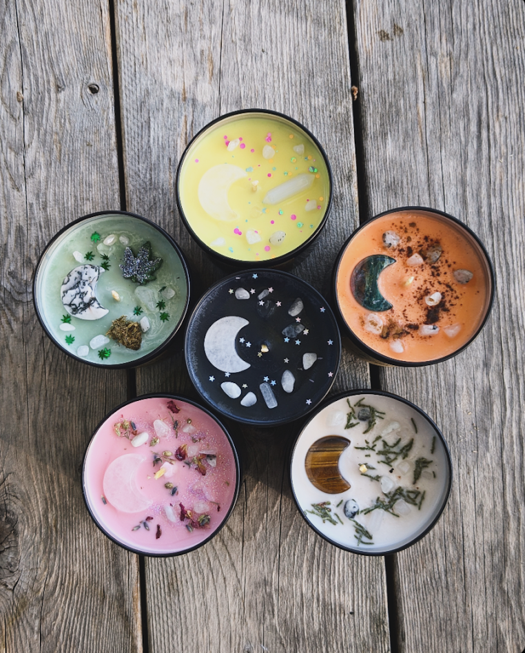 Crystal Moon Candles | Moonflower Apothecary